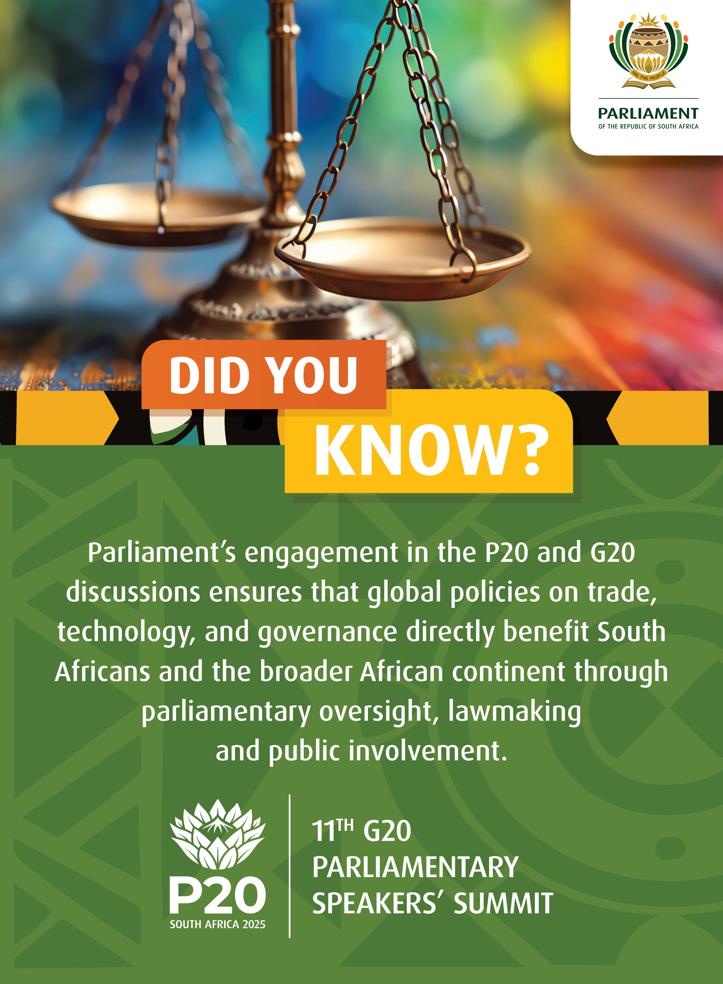 11th G20 Parliamentary Speakers' Summit and Associated Events (P20 ...